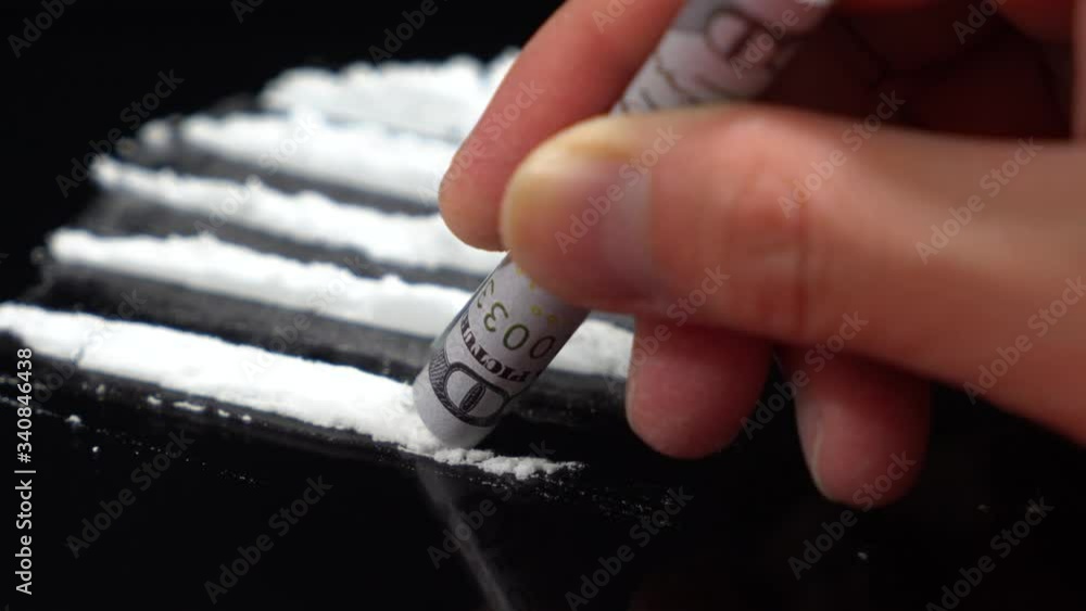 Snorting Cocaine Addiction Addict Drug Problem Drug Abuse Line Of Coke ...