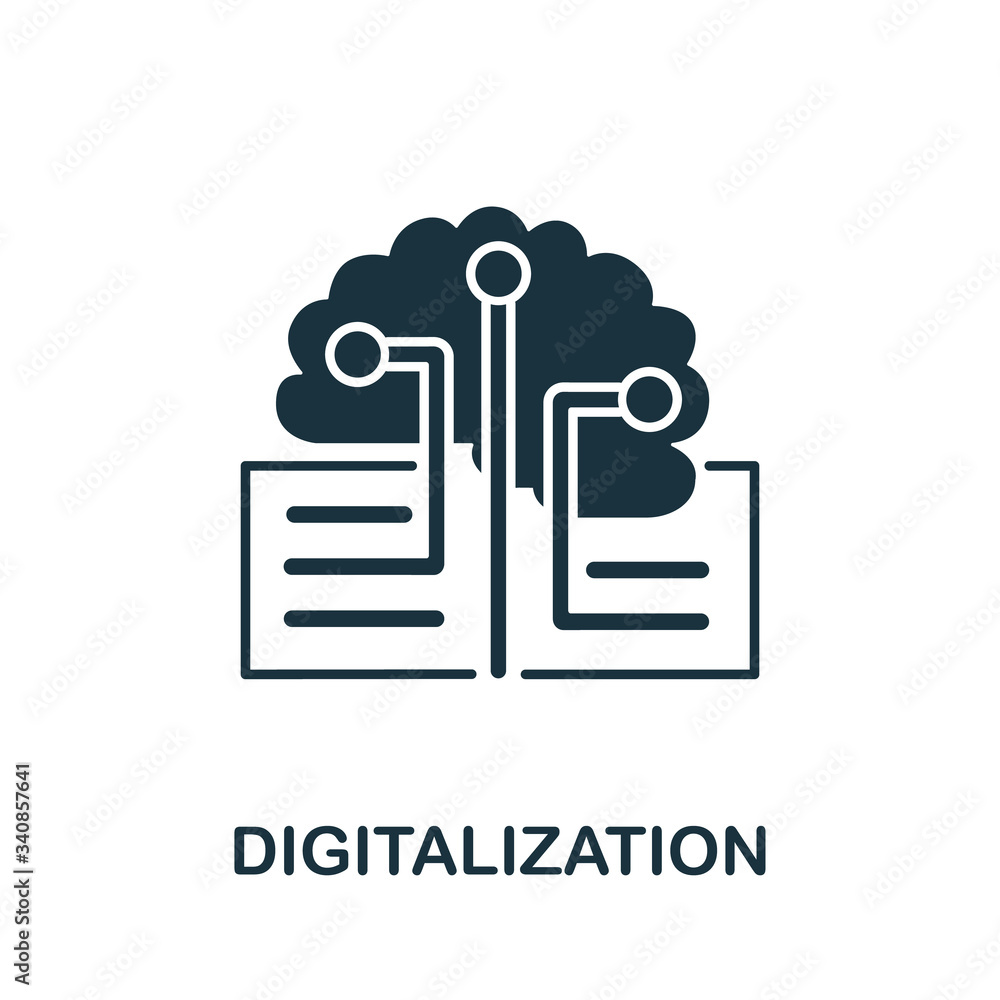 Digitalization icon. Simple line element Digitalization symbol for ... Digitalization icon. Simple line element Digitalization symbol for ...