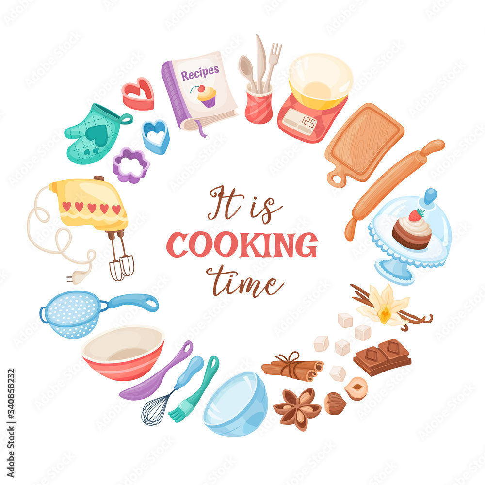 Cartoon baking vector banner Stock Vector | Adobe Stock