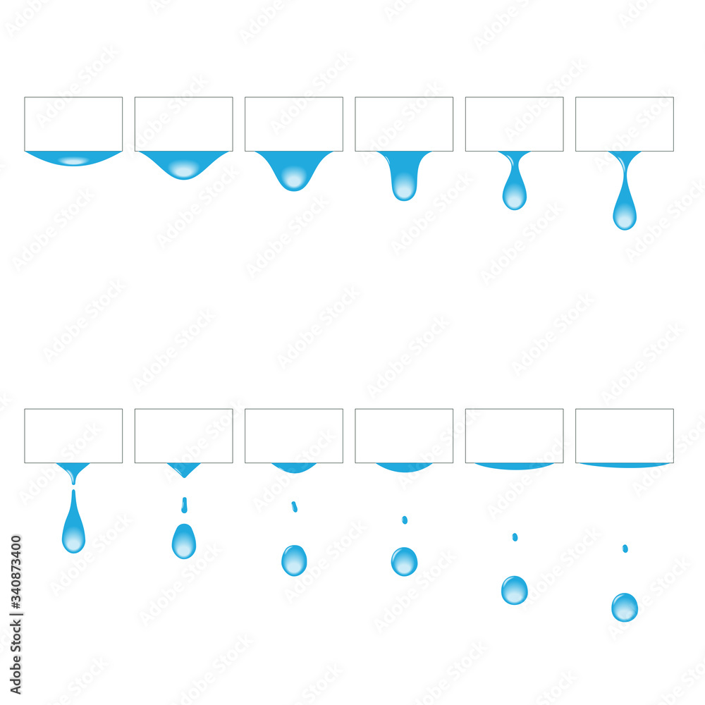 Water drop frame animation on white Stock Vector | Adobe Stock