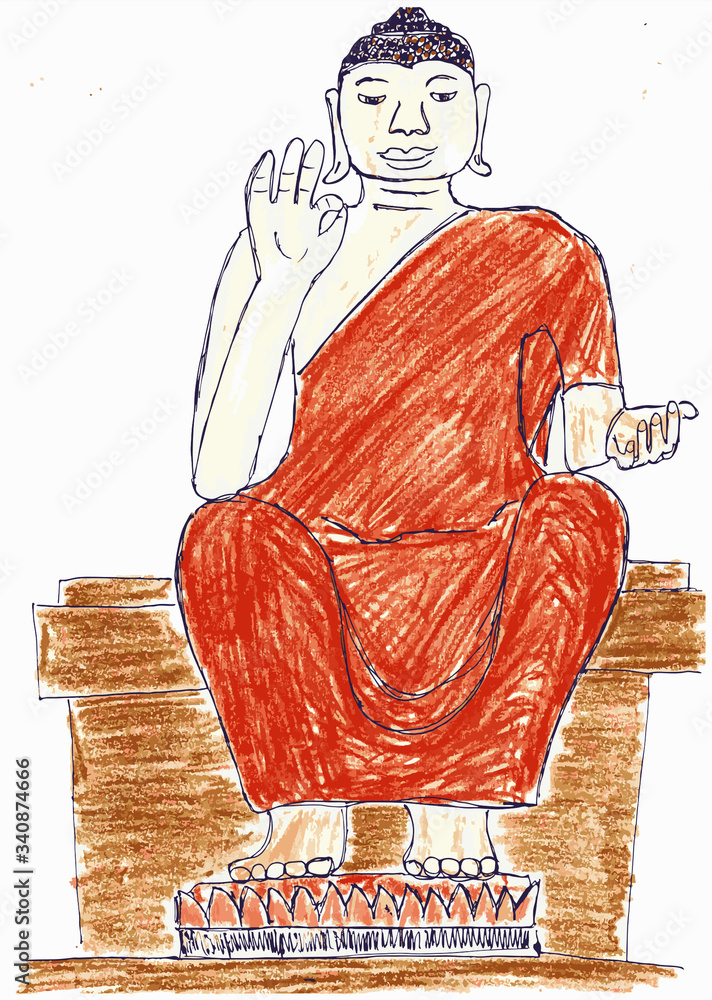 Buddha giving first sermon, Buddha's first teachings ...