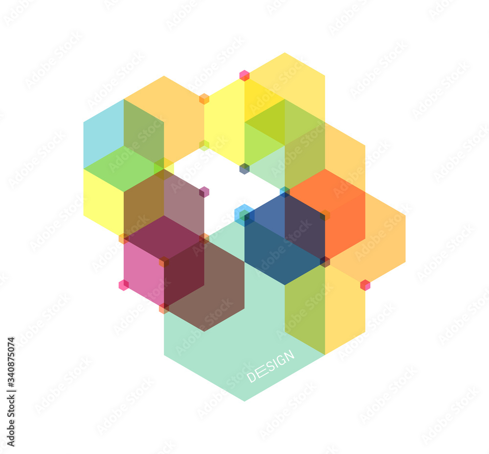 Abstract geometric background with transparent colored figures ...