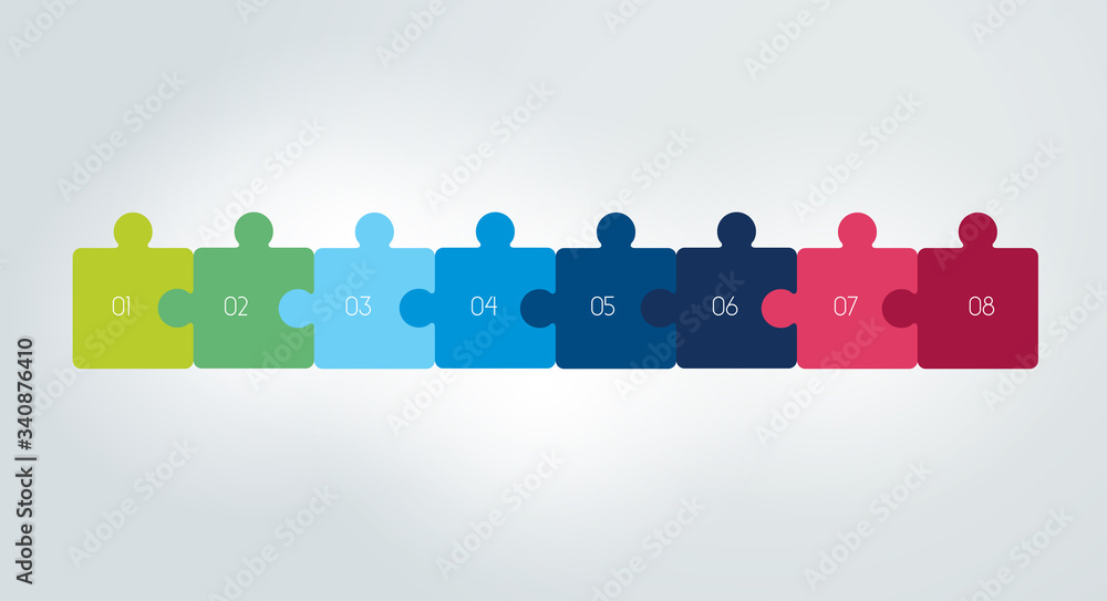 Puzzle Timeline, table, schedule, template, infographic. Stock Vector ...