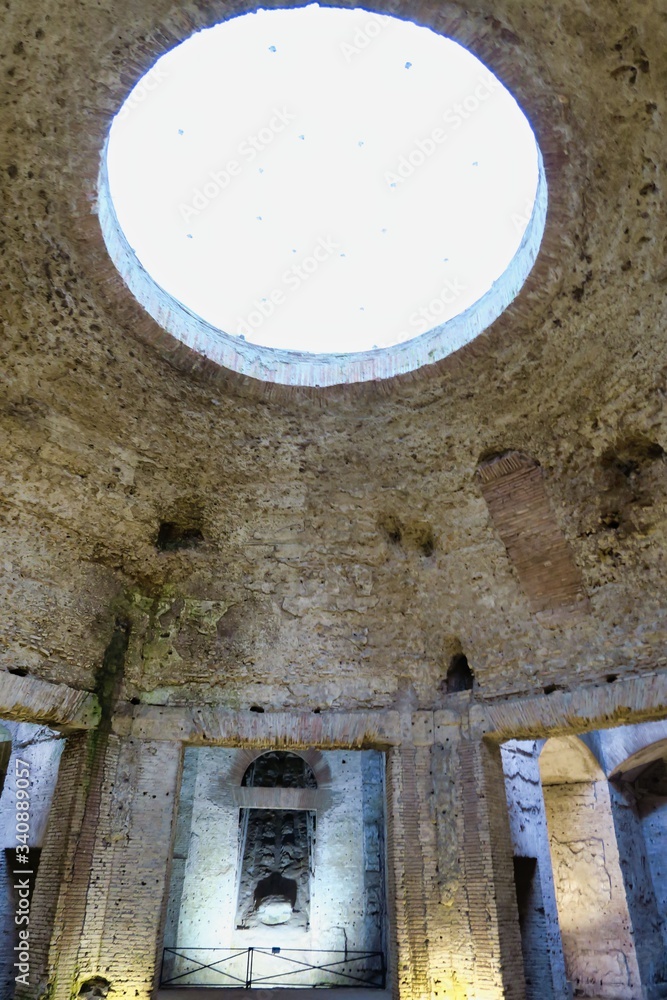 window in the wall, photo as a background in old italian roman domus ...