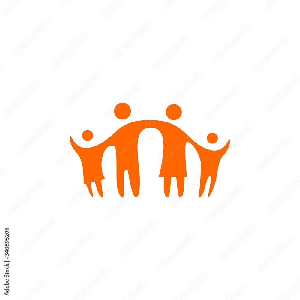 together family parent and children logo vector icon illustration Stock ...