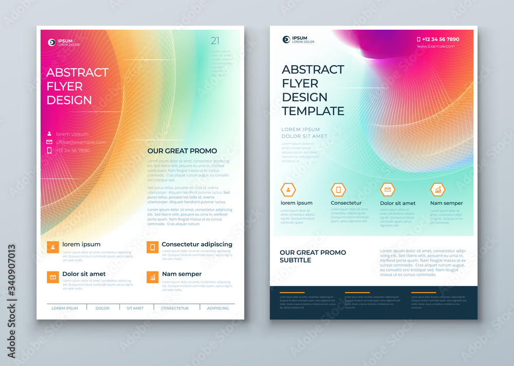 Liquid Abstract Flyer Design. Fluid Dynamic Graphic Element for Modern ...