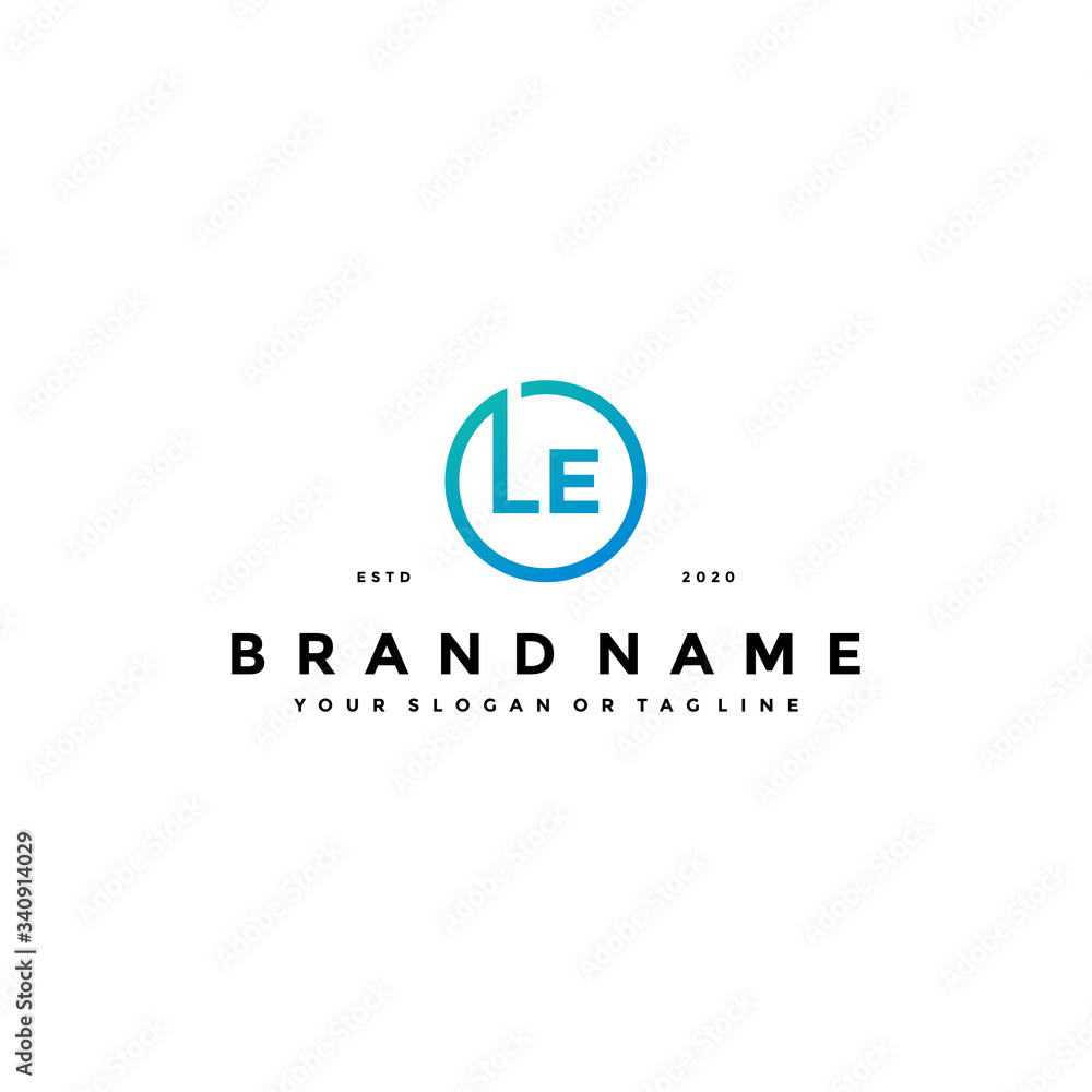 letter LE logo design vector Stock Vector | Adobe Stock