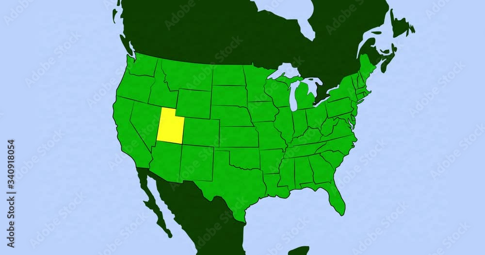 2D Animation of US Map with Utah Highlighted Stock Video | Adobe Stock