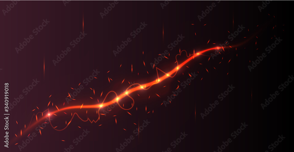 Red lightning abstraction. Lightning flash effect. Realistic electric ...