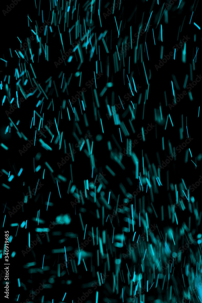 flame of fire with blue sparks against black background Stock Photo ...