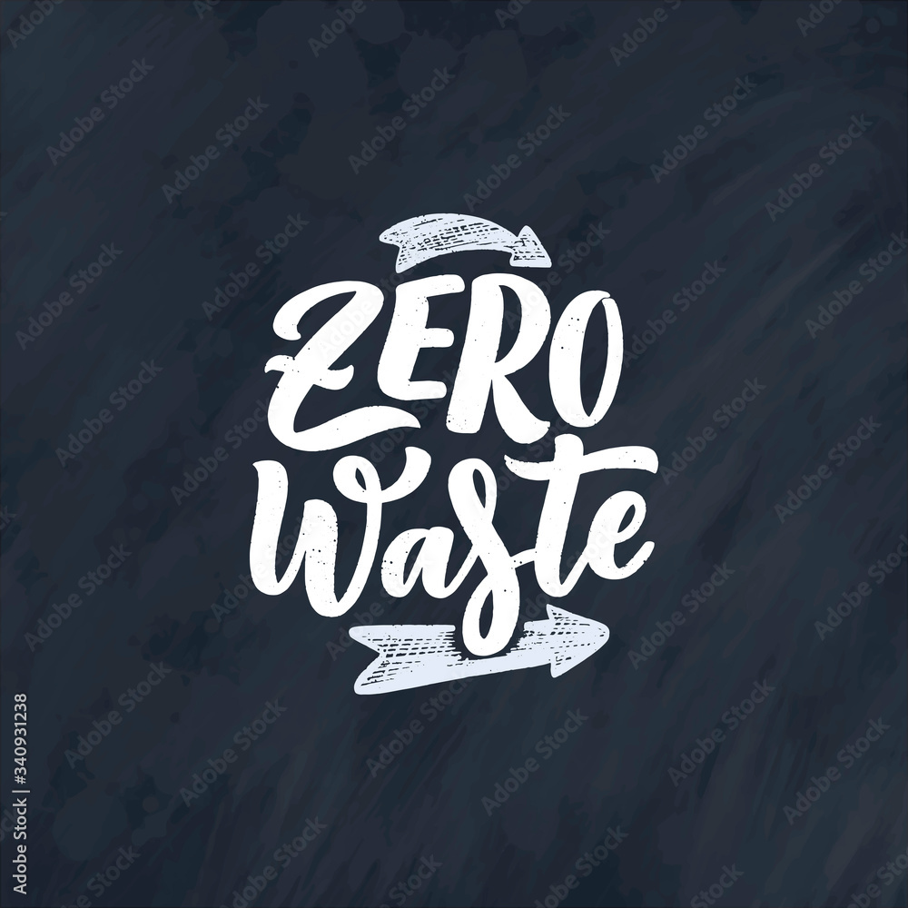 Vector lettering slogan about waste recycling. Nature concept based on ...