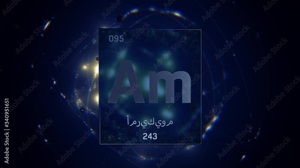 Vidéo Stock Americium as Element 95 of the Periodic Table. Seamlessly ...