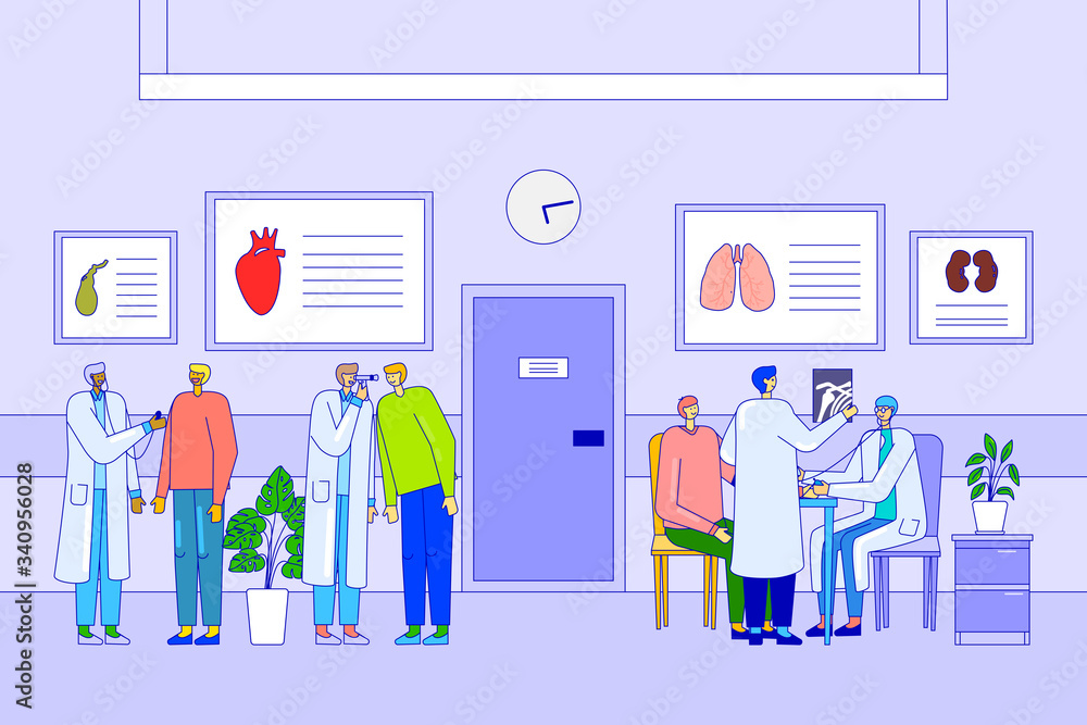 Doctor and patient in clinic, medical consultation appointment, people ...