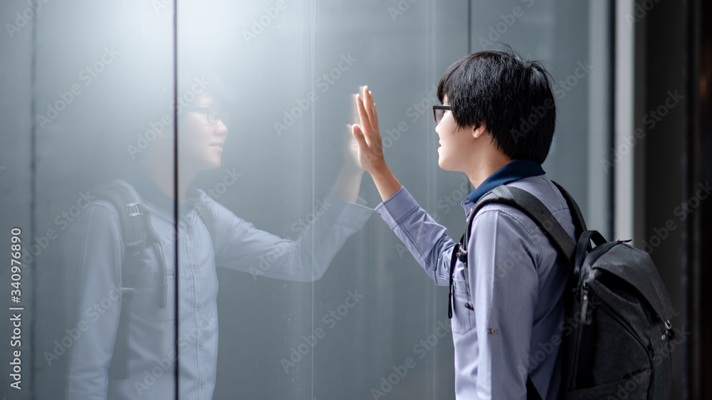 Glass Reflection Person