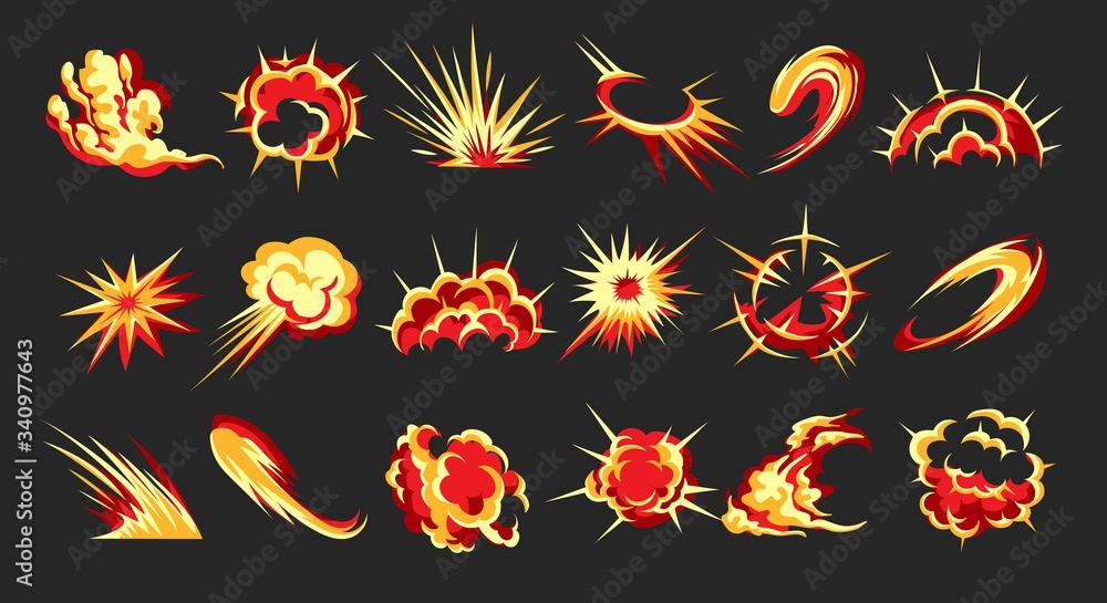 Cartoon motion blast effects Stock Vector | Adobe Stock