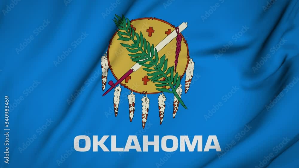 oklahoma flag is waving 3D animation. oklahoma flag waving in the wind ...