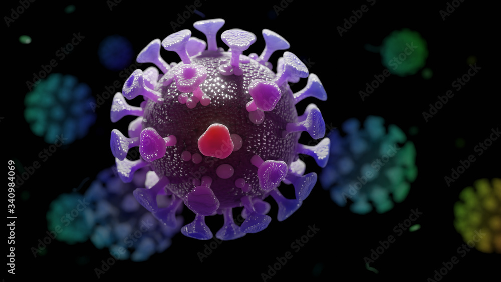 coronavirus (Covid-19, Sars-CoV-2) - microscopic view of all major ...