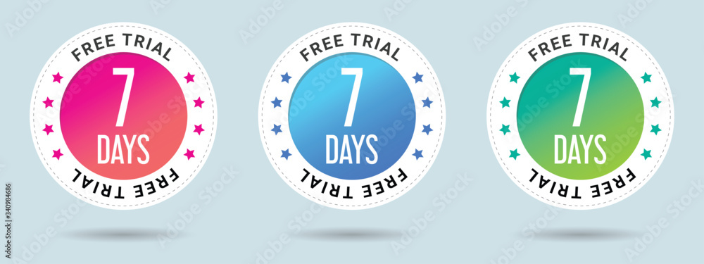 7 Days Free Trial stamp vector illustration. Vector certificate icon ...
