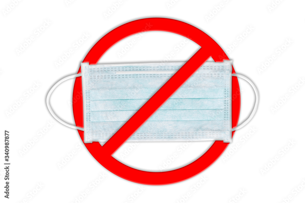 Ear-loop face mask 3 ply, Safety masks on white background. Do not wear ...