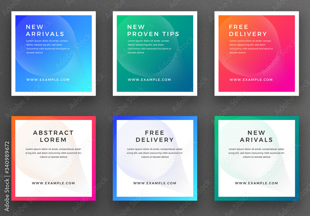 Abstract Social Media Post Layout with Gradient Color Stock Template ...