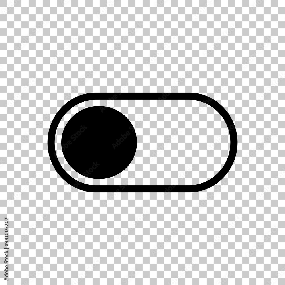 switch off, app slider. Black symbol on transparent background Stock ...