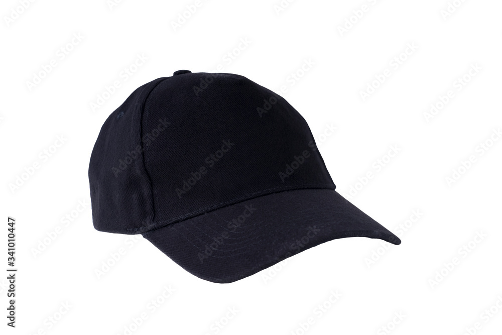 black cap on white background, mock up, blank for your design, isolated ...
