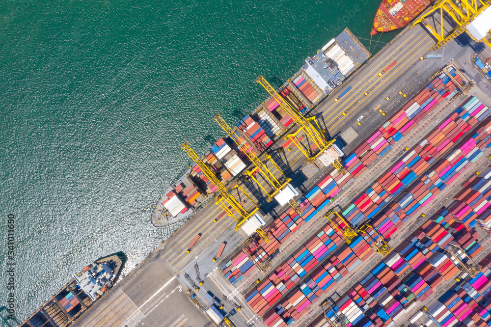 Container , container ship in export and import business and logistics ...