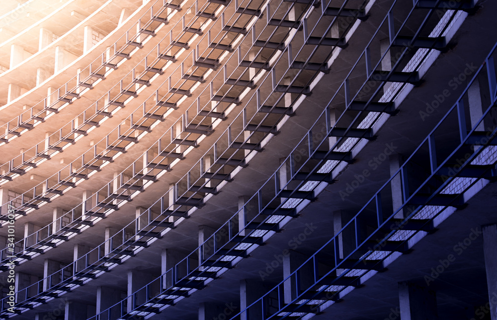 Tinted background of concrete-metal structures for design on an ...