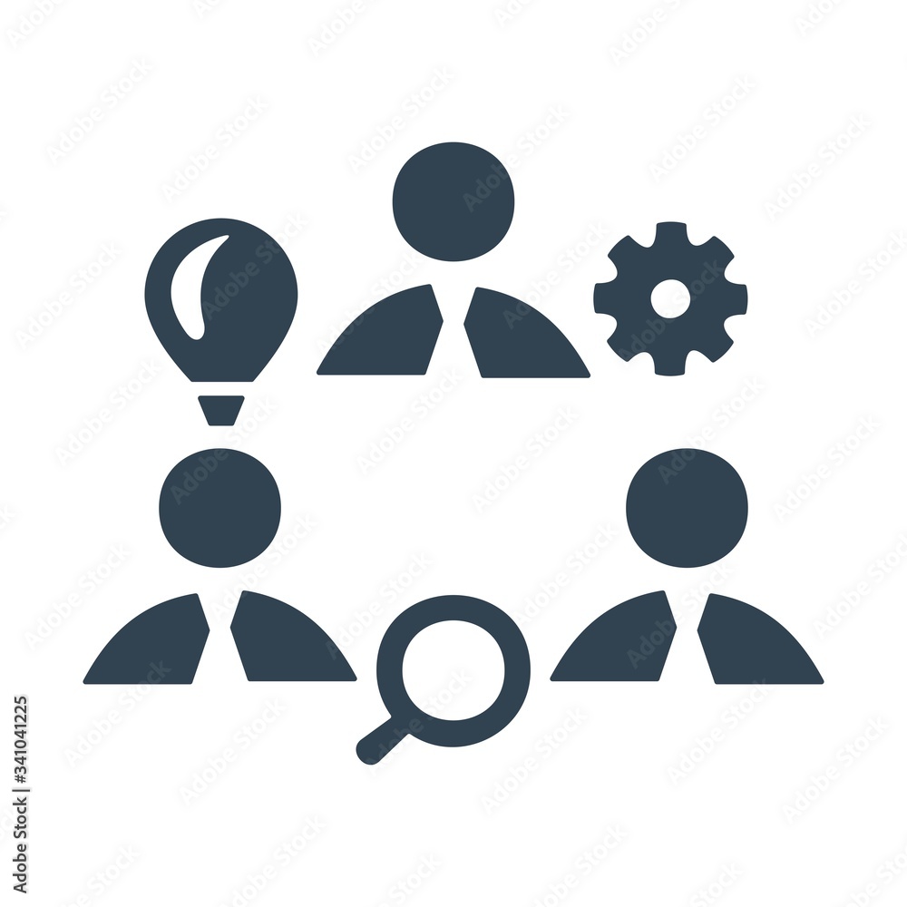 Team of people with different skills. Colloboration symbol. Team member ...