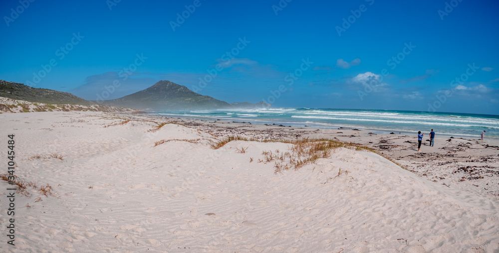 South African beach life landscape with white sand and awesome ...