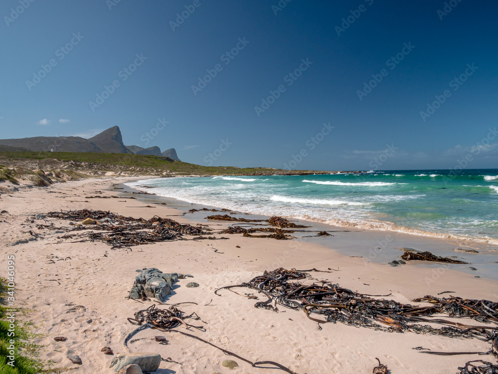 South African beach life landscape with white sand and awesome ...