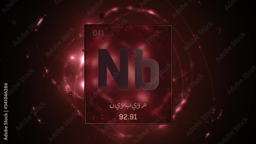 Vidéo Stock Niobium as Element 41 of the Periodic Table. Seamlessly ...