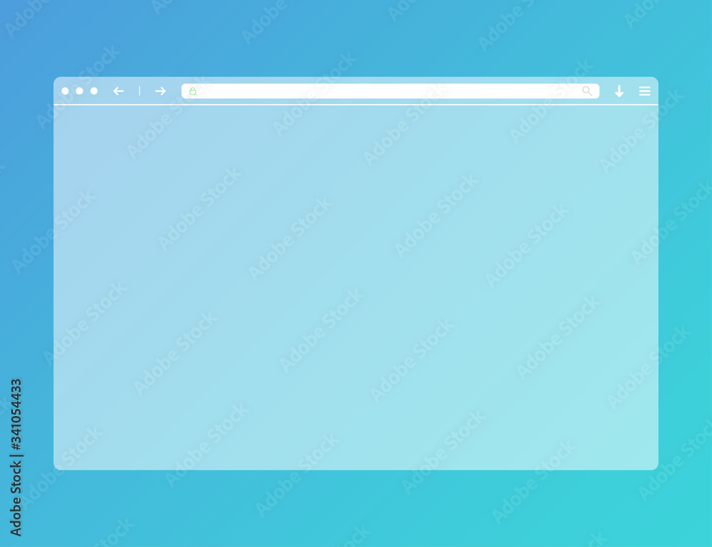 Transparent web browser mockup in modern flat design. Computer blank ...