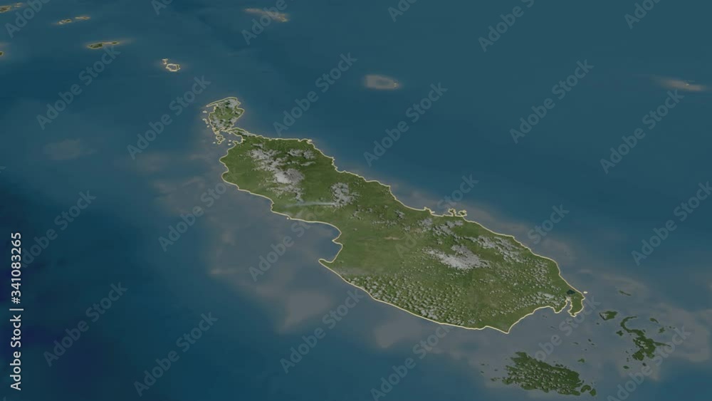 Bougainville, autonomous region with its capital, zoomed and extruded ...