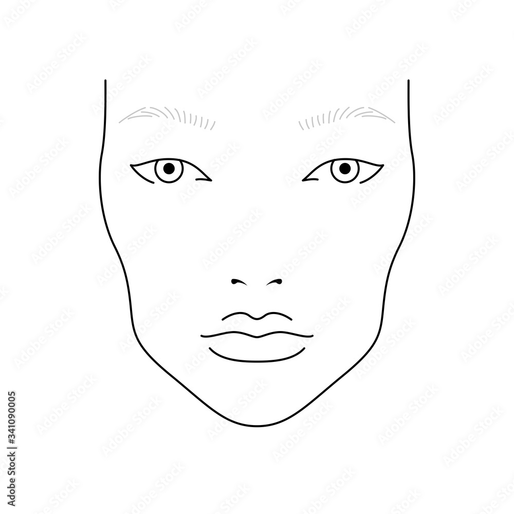 Face chart of female makeup Stock Vector | Adobe Stock