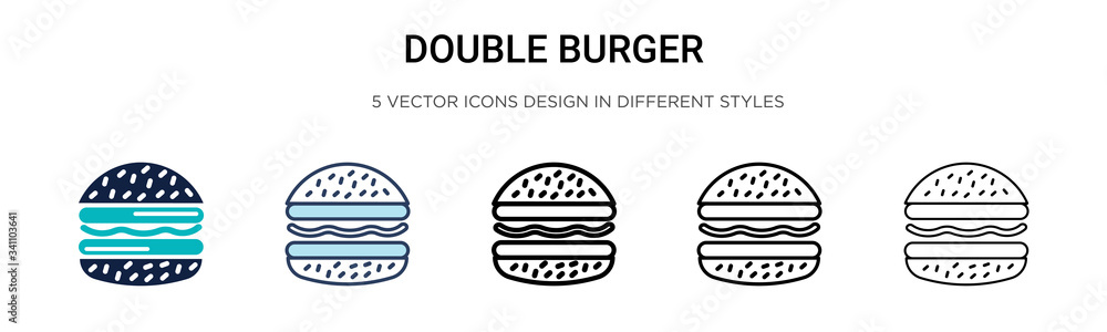 Double burger icon in filled, thin line, outline and stroke style ...