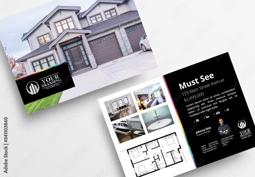 Real Estate Property Flyer Layout Stock Template | Adobe Stock