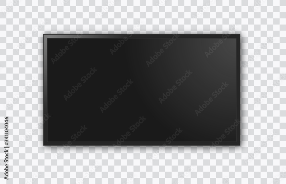 Realistic television screen on transparent background. Mockup of ...