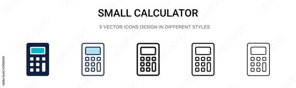 Small calculator icon in filled, thin line, outline and stroke style ...
