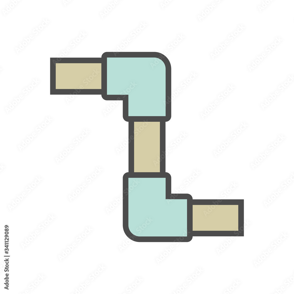 Decorative PVC line pipe cover vector icon. Also called decorative duct ...