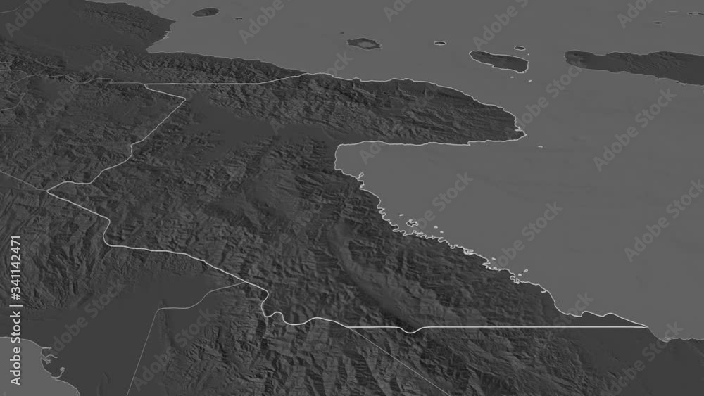 Video „Morobe, province with its capital, zoomed and extruded on the ...