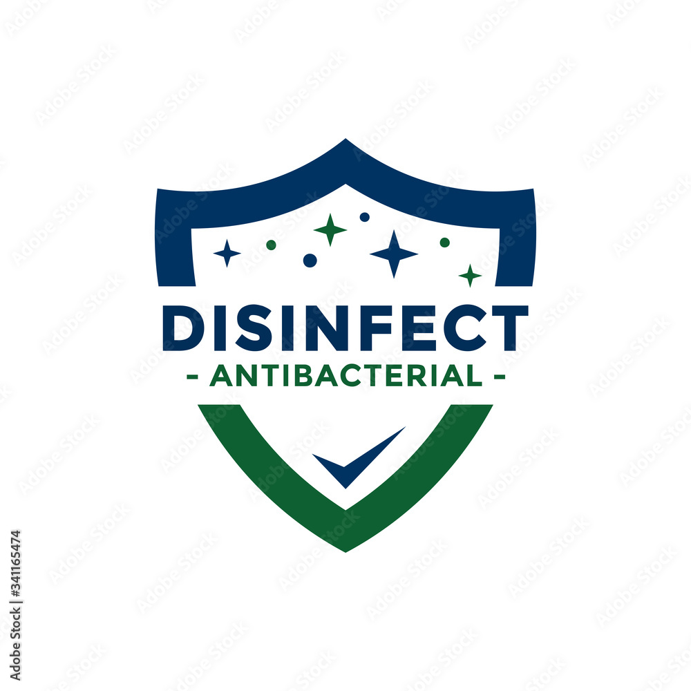 Disinfectant Logo Vector. Antibacterial logo design. Drop and shield ...