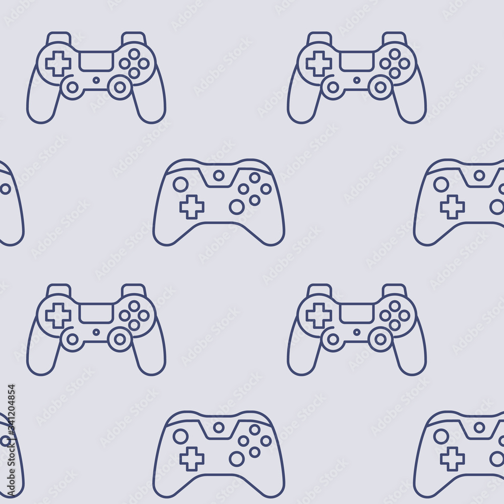 Console game controller icons pattern. Video game seamless background ...