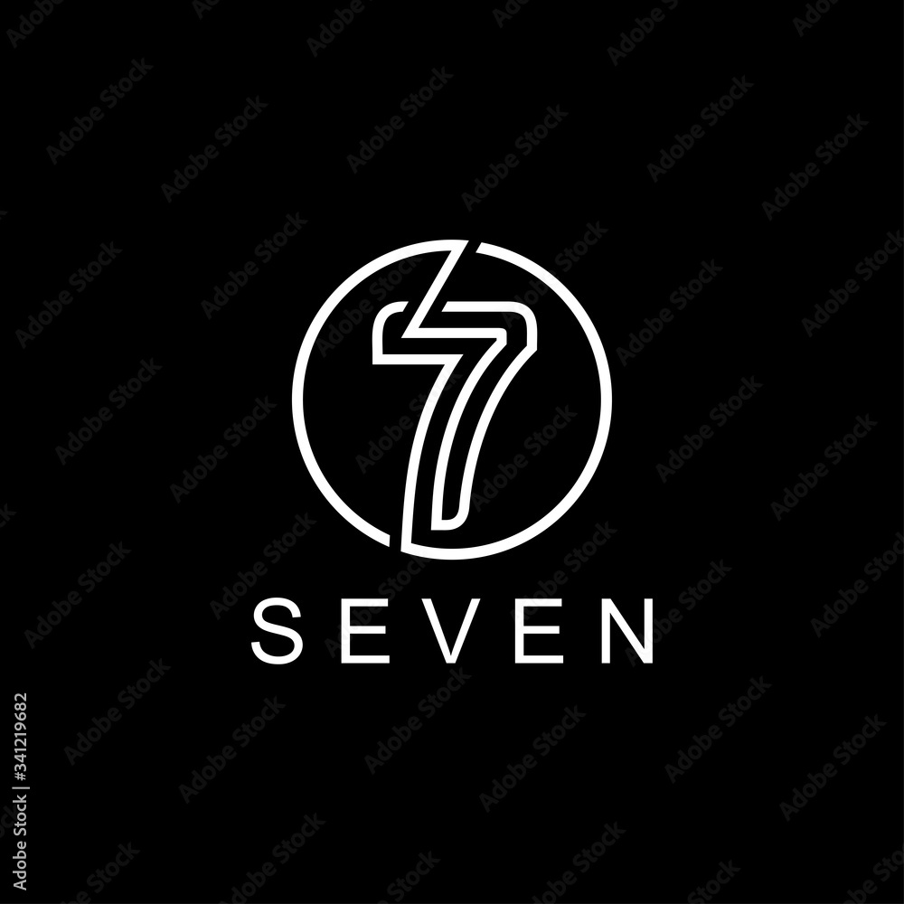 Number Seven Logo vector illustration Stock Vector | Adobe Stock