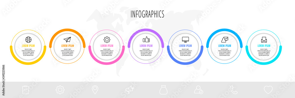 Vector template circle infographics. Business concept with 7 options ...