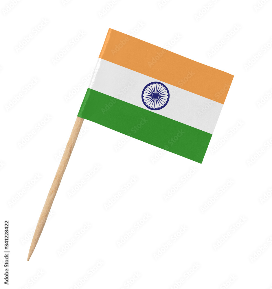 Small paper Indian flag on wooden stick Stock Photo | Adobe Stock