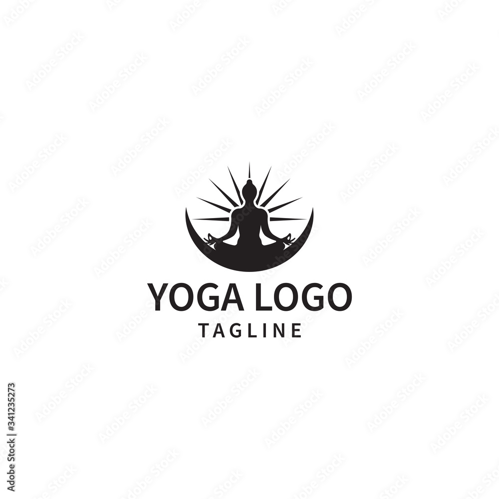 Yoga logo design template. yoga natural, yoga lighting logo - vector ...