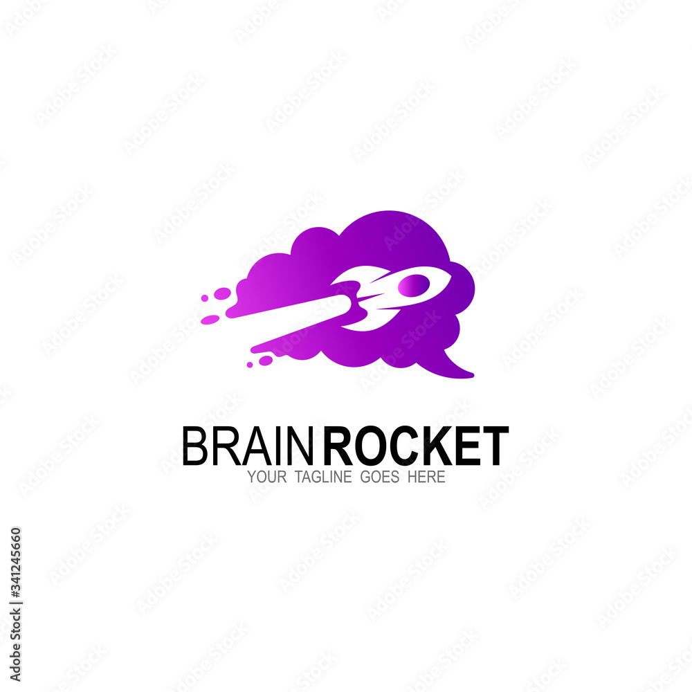 Brain Rocket Mind Boost Logo Design Template, Idea launch rocket logo ... Brain Rocket Mind Boost Logo Design Template, Idea launch rocket logo ...