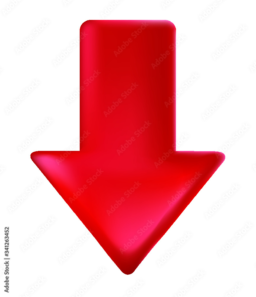 red arrow sign down symbol download button icon isolated on white ...