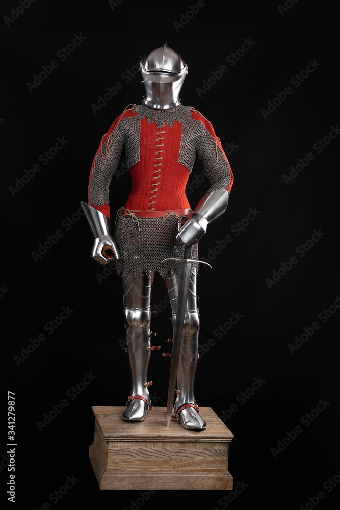 Medieval knightly armor, full set and details, made by an adult in full ...